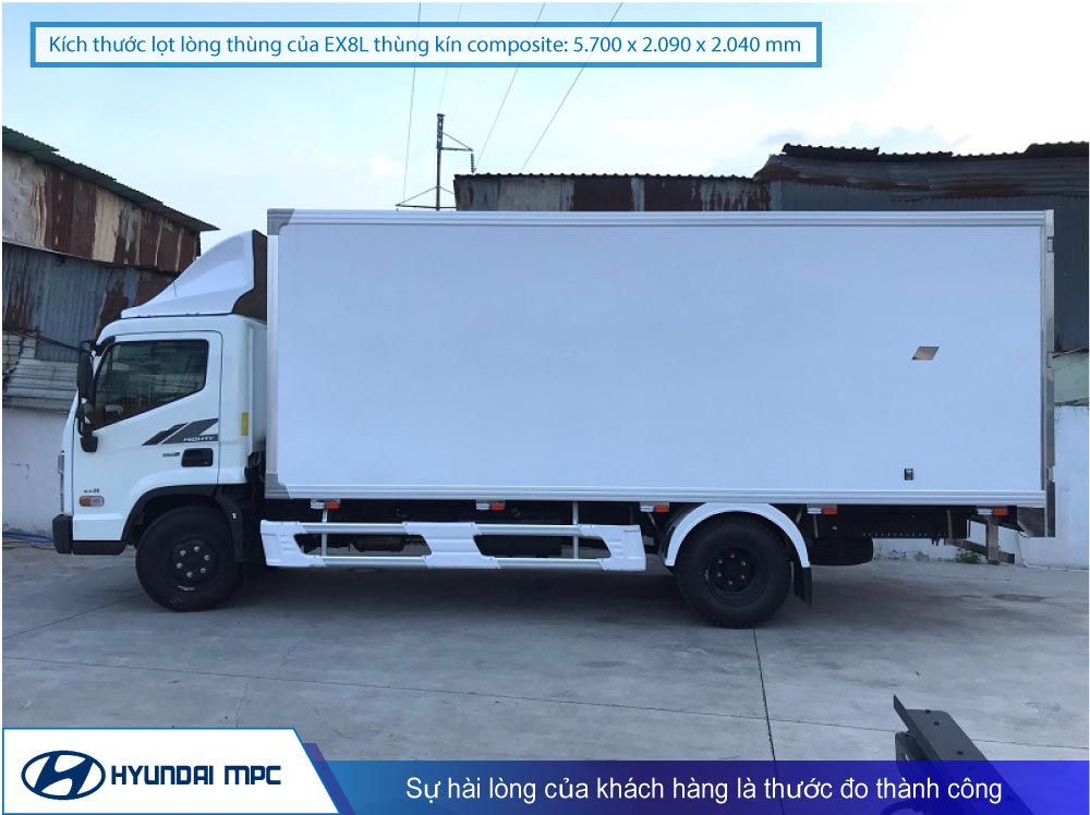 Xe tải Hyundai EX8 bản GTL và EX8L thùng kín composite